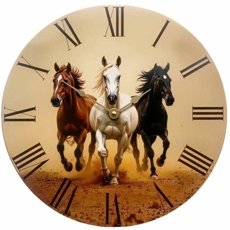 Настенные часы Династия из дерева Династия Настенные часы 02-101 Тройка лошадей