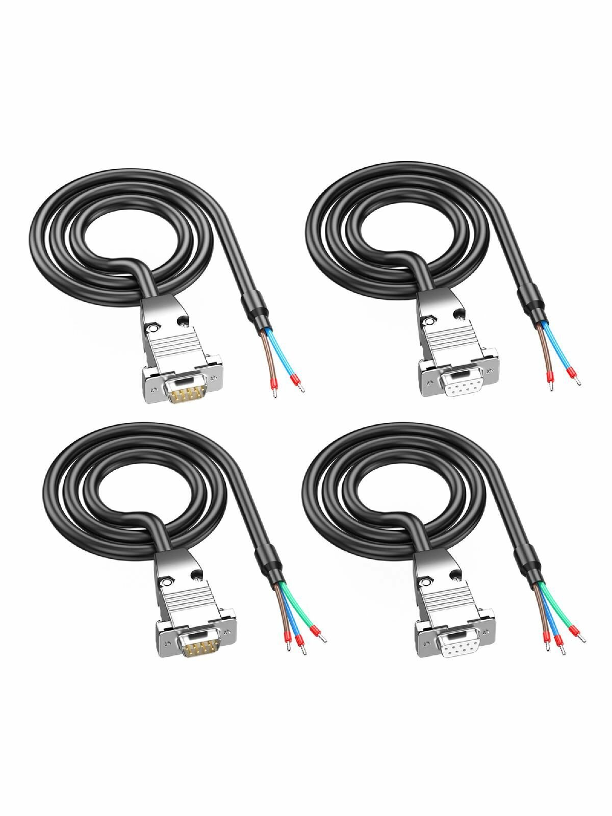 (1 шт.) Кабель DB9 - RS485 в металлической оплетке с клеммами - 1м - DB9 male, контакты 2-3-5