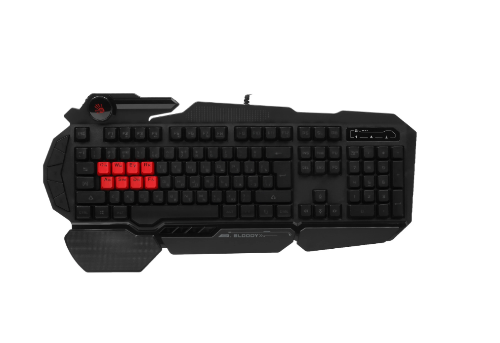 Клавиатура A4Tech "Bloody B318", игровая, подсветка, USB, черная