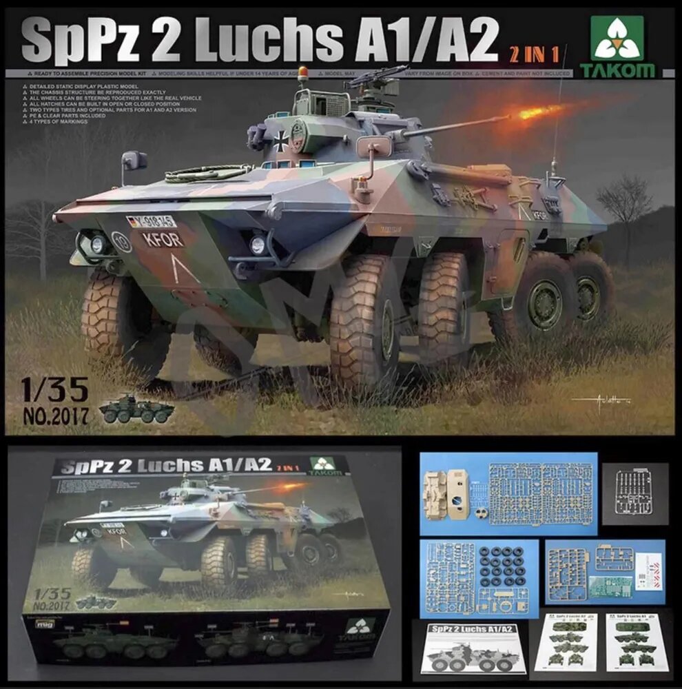 Takom 1/35 2017 SpPz 2 Luchas A1/A2 (2 in 1) Модель сборки танков (Без модели солдата)