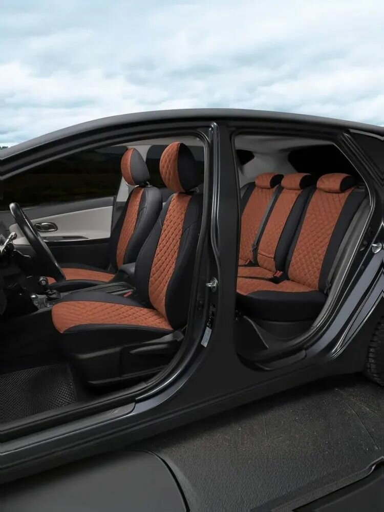 Чехлы на сиденья Hyundai Solaris II Sd / Kia Rio IV Sd/Hb (X-Line / X) (40/60) с 17г. / Solaris HS с 22г.