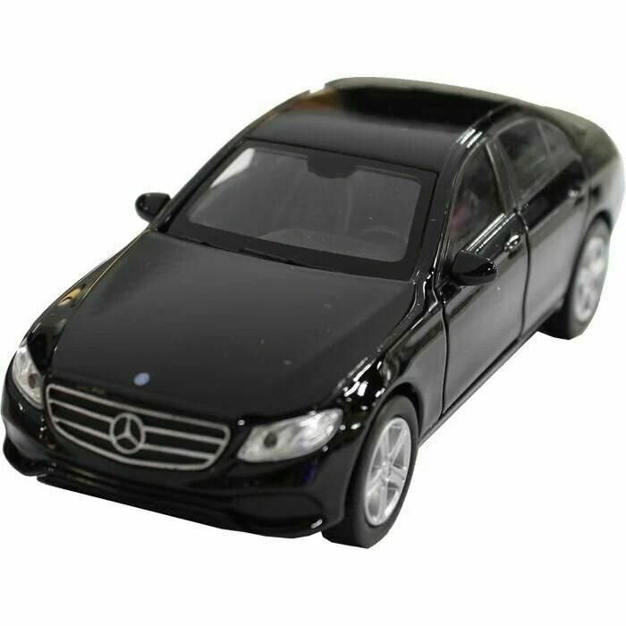Машинка Welly Mercedeces-Benz E-Class 2016. масштаб 1:38, металлическая, пружинный механизм, черный цвет