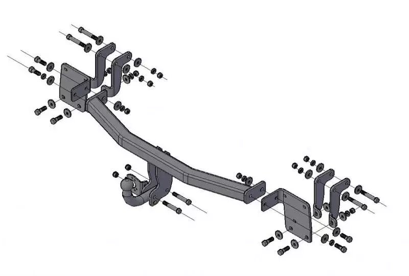 Фаркоп для Mitsubishi Outlander 2012-2022 крепление шара на двух болтах Трейлер.7140