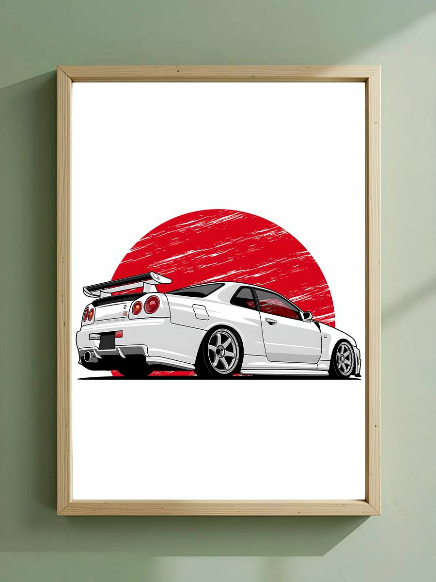 Постер, плакат на стену Nissan skyline GTR JDM (А3)