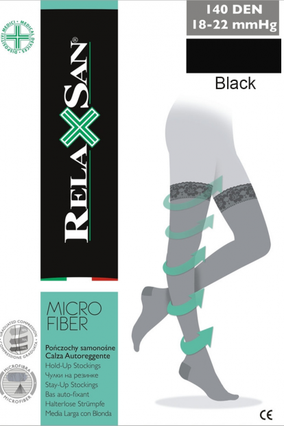Компрессионные чулки 1 класса из микрофибры RELAXSAN STAY-UP 140 Micro