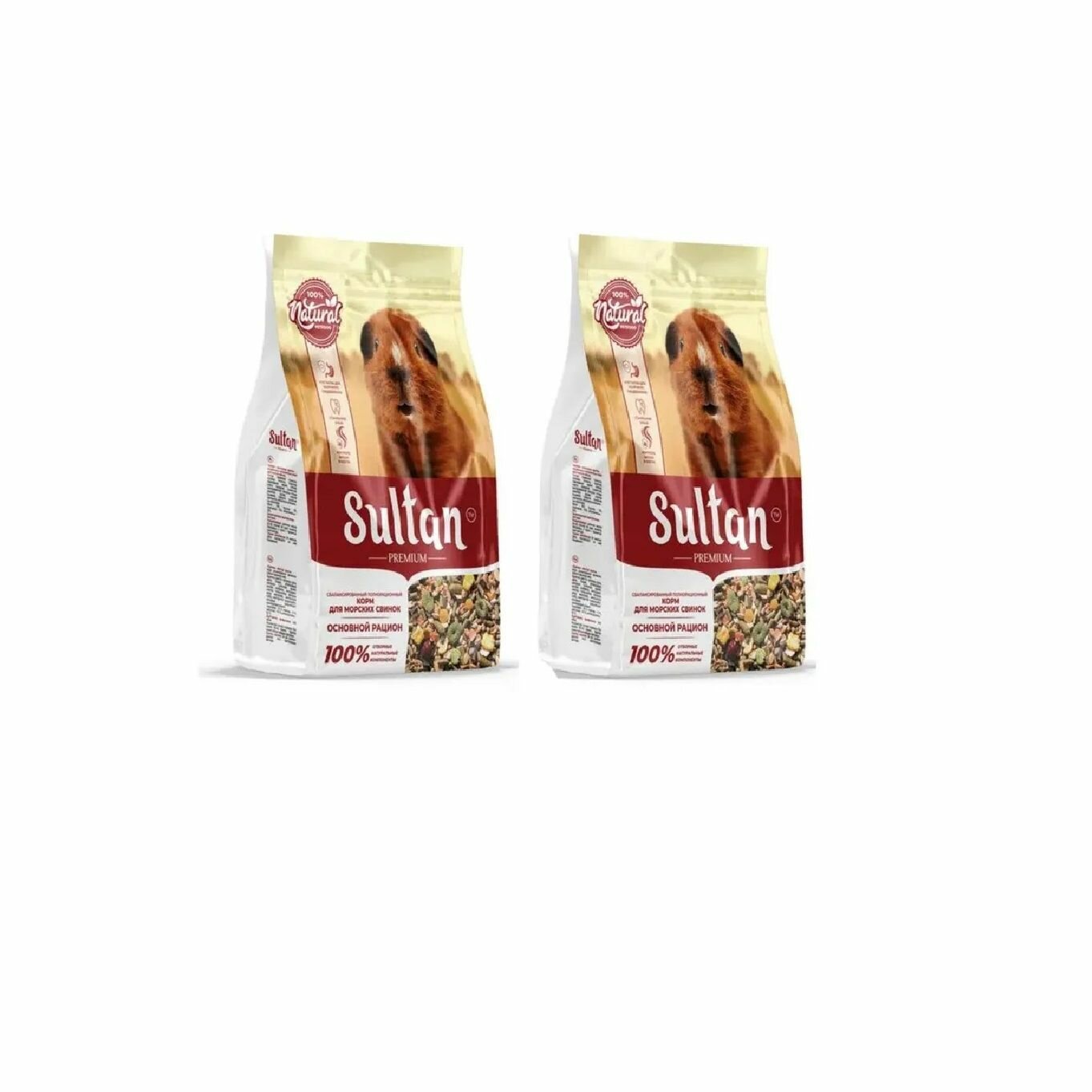 Sultan Premium Корм сухой для морских свинок Основной рацион 400г (2 штуки)