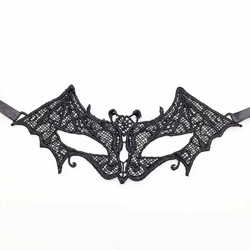 Черная кружевная маска Little bat