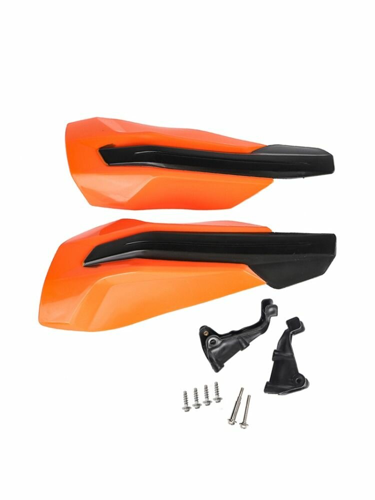 Защитная накладка на руль (handguard) для KTM/GASGAS/Husqvarna 125–530 (SX, XC, EXC) — крепление к рычагам, оранжевый