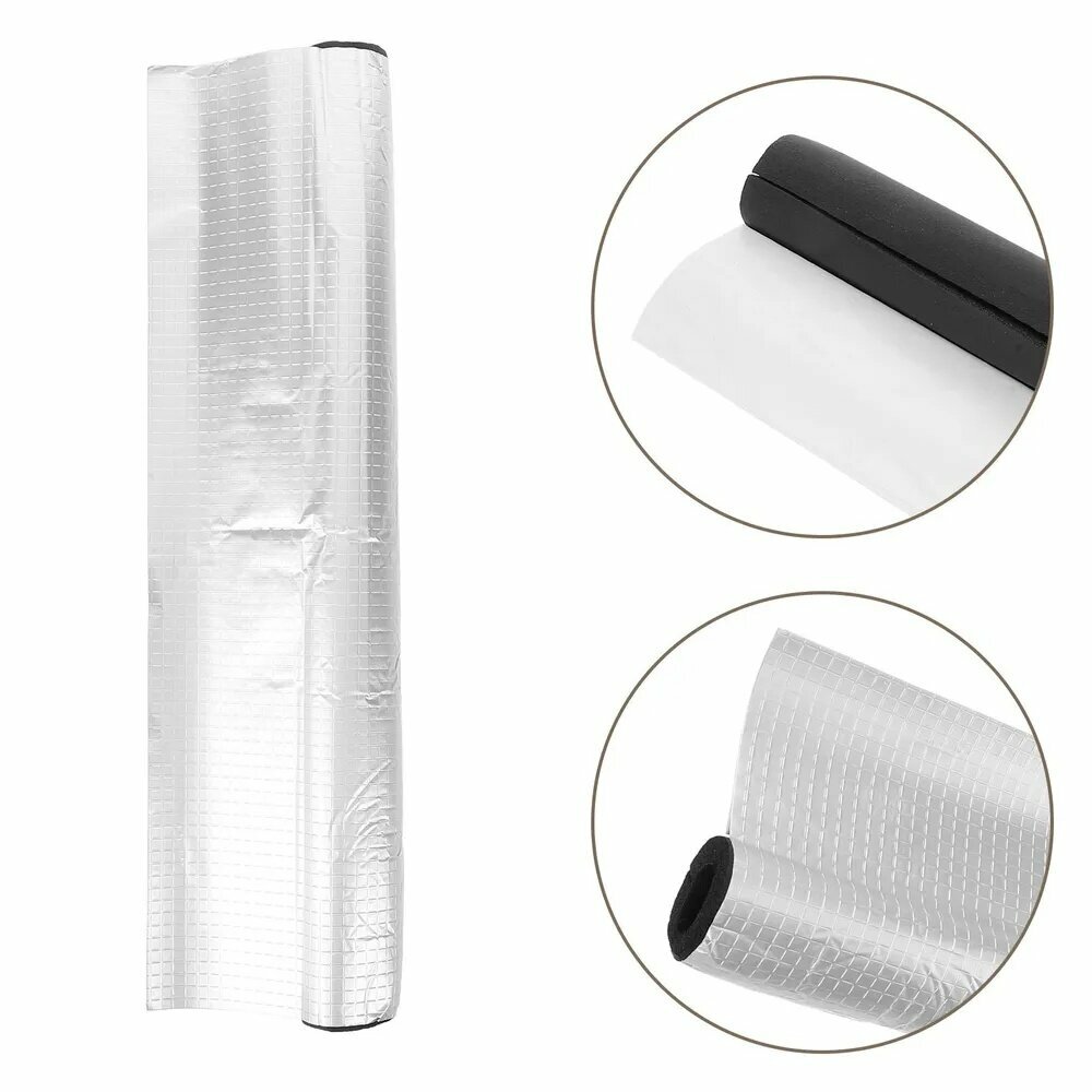 Серебристая пенополиуретановая изоляционная трубка с самоклеящимся слоем для защиты труб от замерзания ук