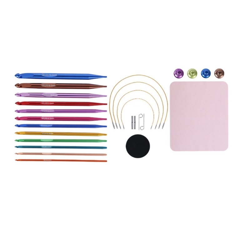 12шт Тунисский Крючок для Вязания Крючком с Кабелем Тунисский Афганский Вязальный Крючок Игла 3,0 мм-10 мм Сменный Набор Крючков для Вязания Крючком