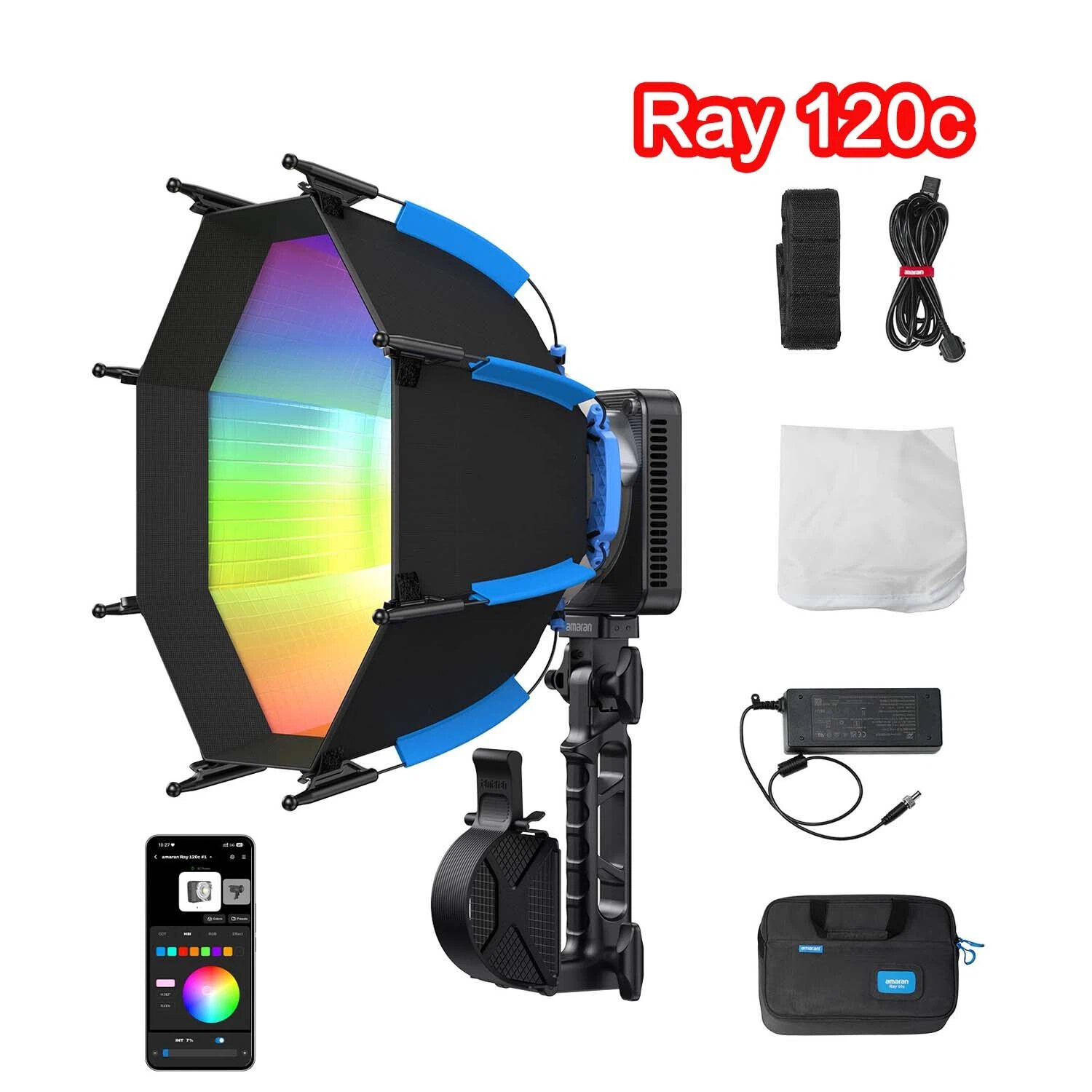 RGB Video Light, 120W, портативный, с гибкой коробкой, цветовая температура 1800 - 2000K, для фотографий и фотографий