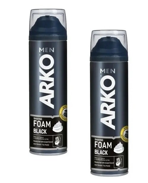 Пена Arko Men для бритья Black, 200мл 2шт