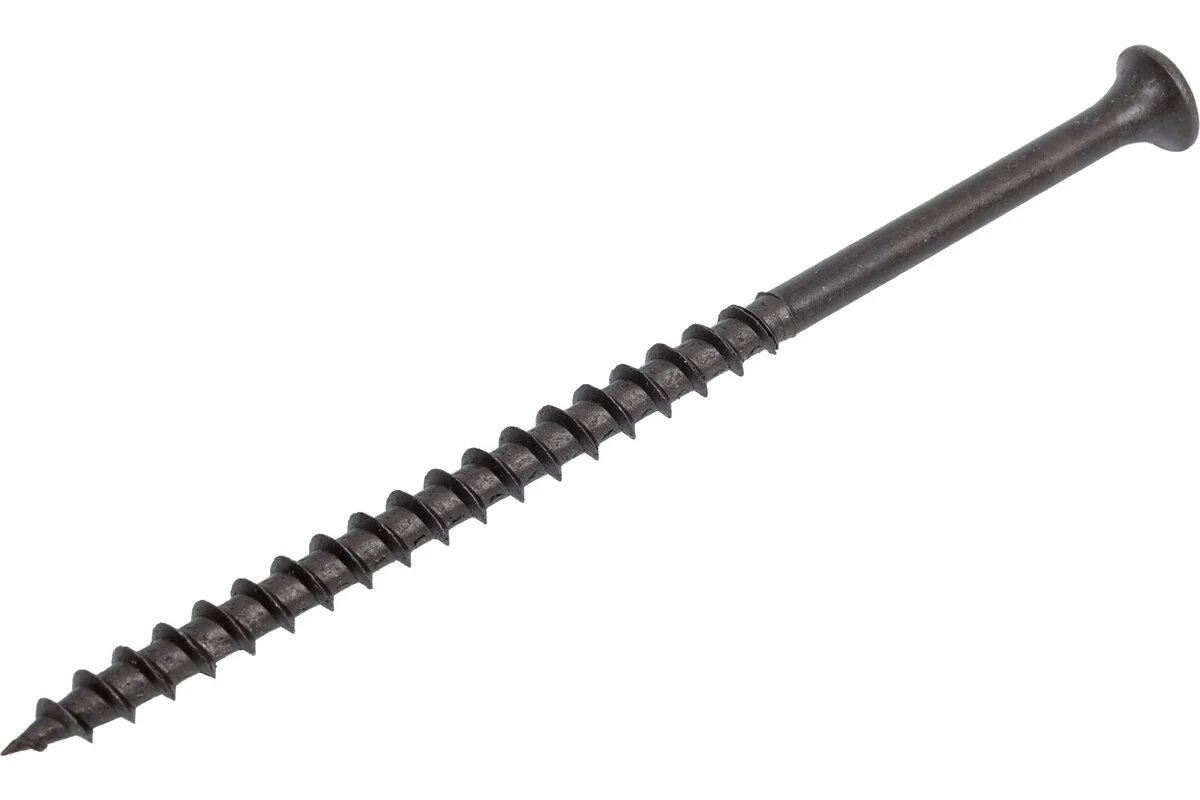 Саморез по дереву ООО Иж‑Тандем 4,8×100 мм черный фосфатированный с потайной головкой Phillips PH2, полный резьбовой, острый наконечник, фасовка 1 кг.