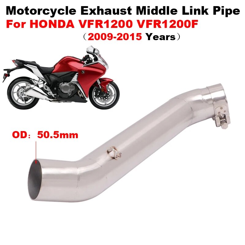 Для HONDA VFR1200 X VFR1200F VFR 1200 2009-2015 Slip-On Cruising мотоциклетная выхлопная труба среднего звена, соединительная глушитель 51 мм