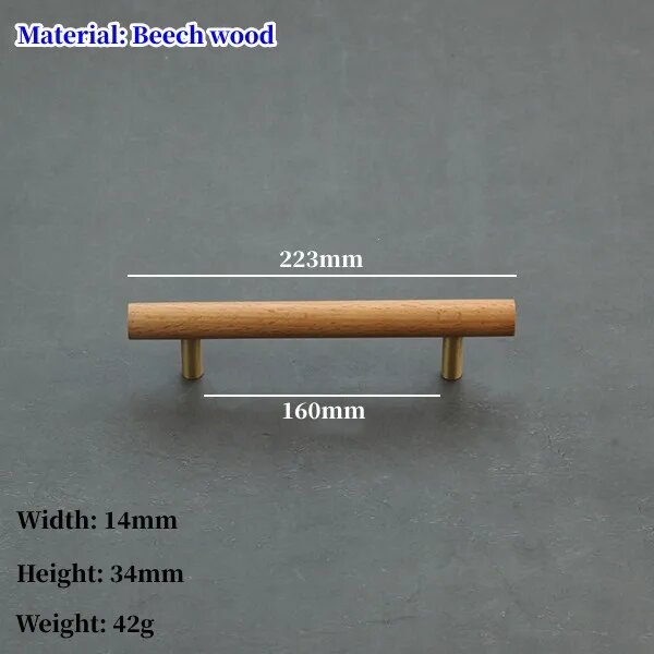 Деревянные ручки из скандинавского ореха, длинный шкаф, деревянная мебель, ручки для ящика, дверная ручка шкафа, Т-образная барная стойка, украшение, мебельная фурнитура