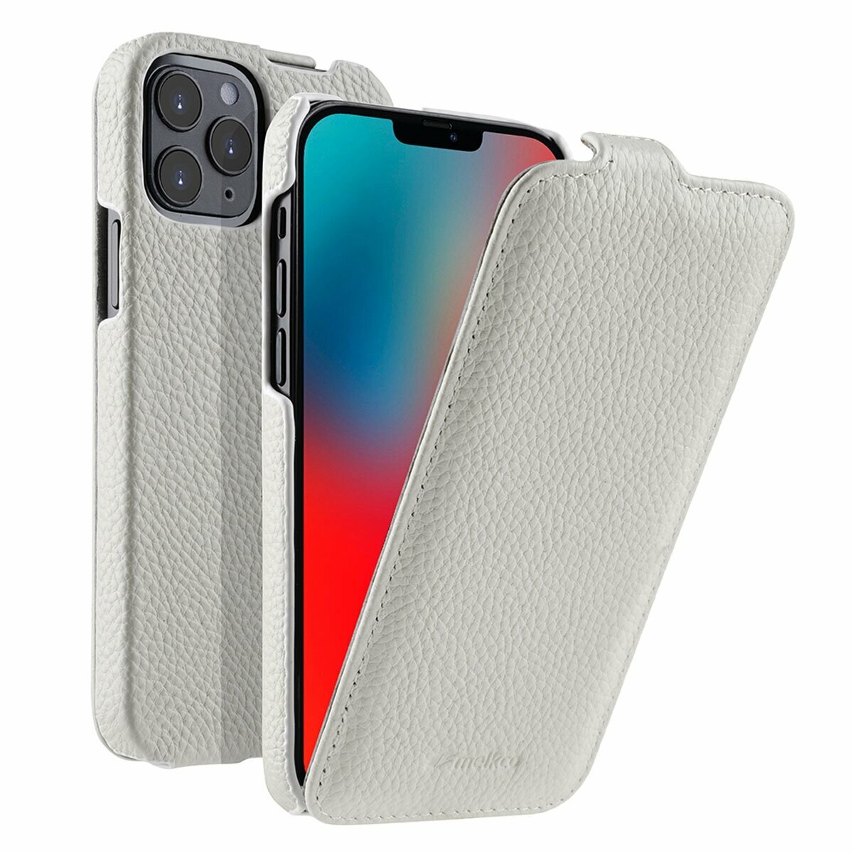 Кожаный чехол флип Melkco для Apple iPhone 12 / 12 Pro (6.1") - Jacka Type, белый