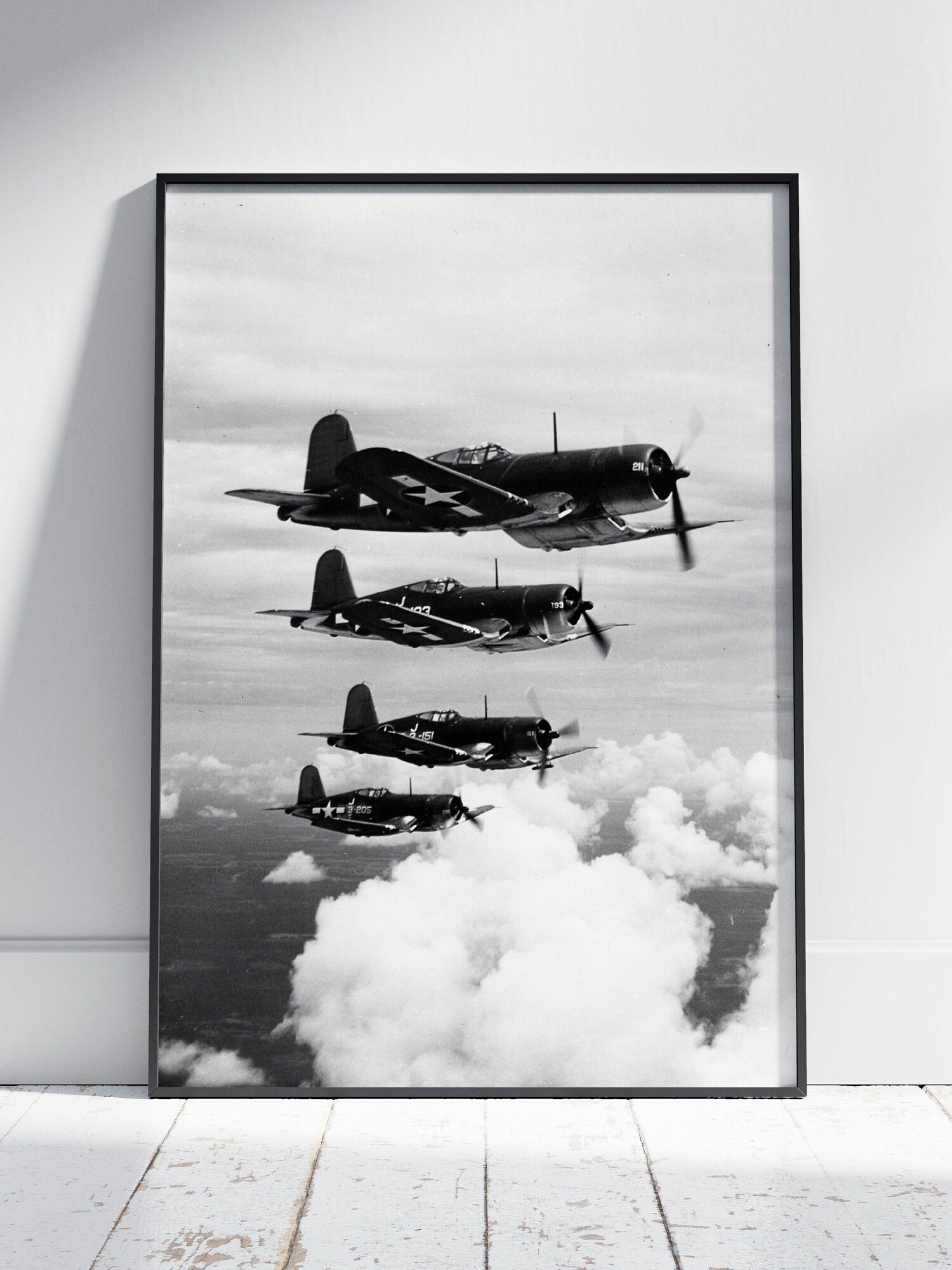 Плакат на стену для интерьера Техника и транспорт (Воут F4U Корсар - Vought F4U Corsair 2) - Постер по транспорту формата A4 (21x30 см)