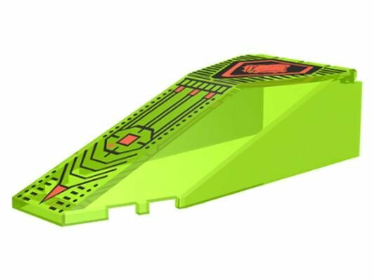 Деталь Lego 2507pb02 Windscreen 10 x 4 x 2 1/3 Canopy with UFO Pattern