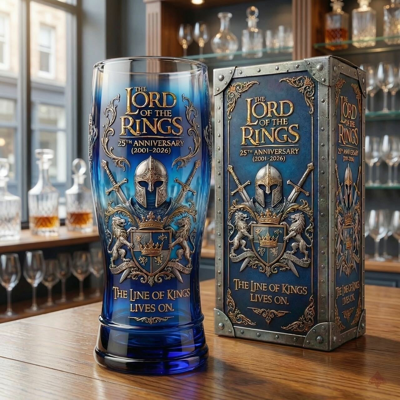 The Lord of the Rings, Пивной бокал "Властелин колец", Рыцарь, Пинтовый пивной бокал, Цветное стекло