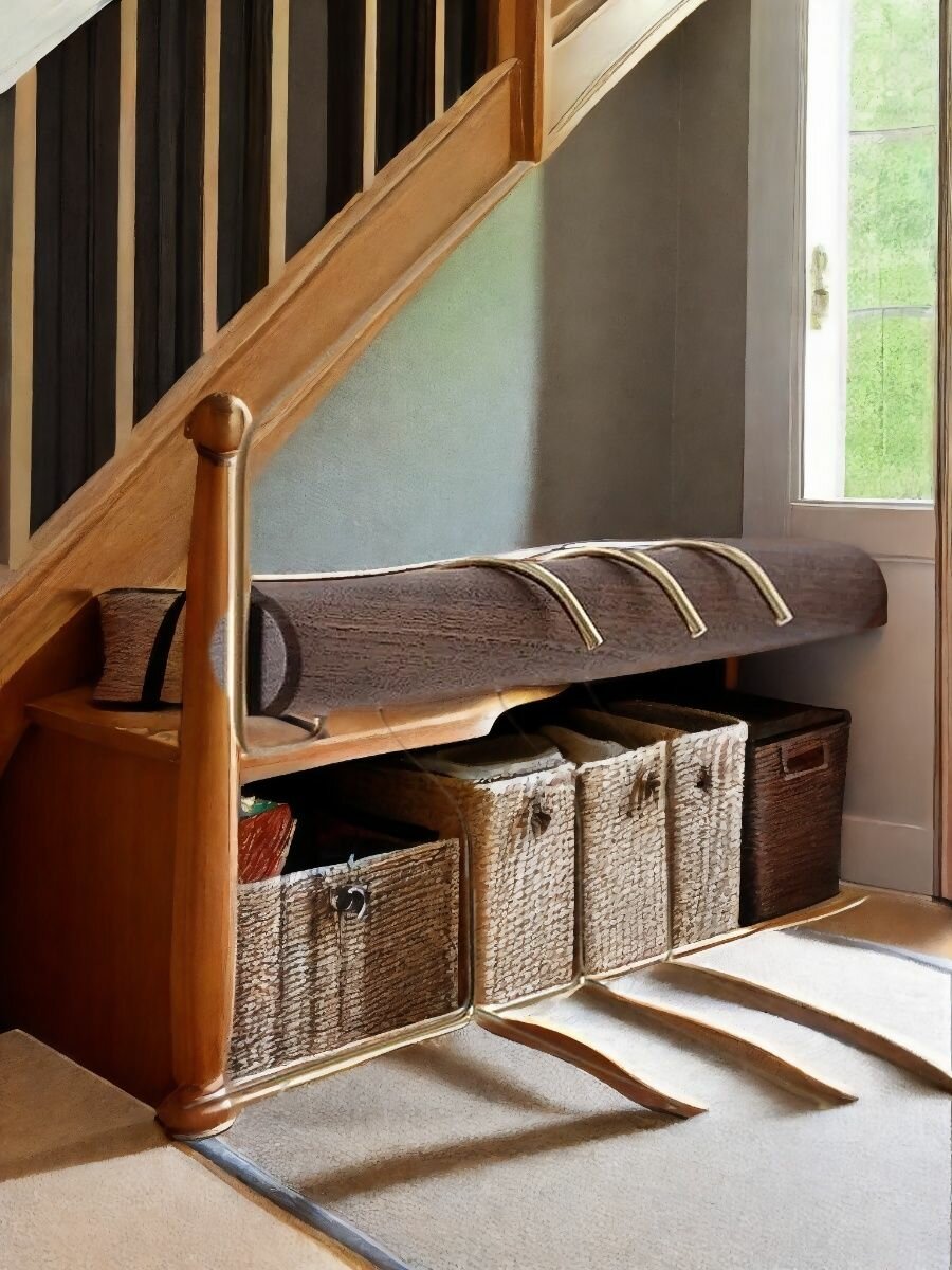 2025Вешалка универсальная MyPads, вешало для одежды, торговое оборудование, рейл настенный для одежды, ширина 22см, темный орех