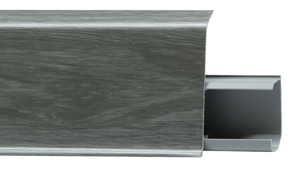 Плинтус пластиковый Winart Tera 72 мм Сильвер 727, 1 шт.