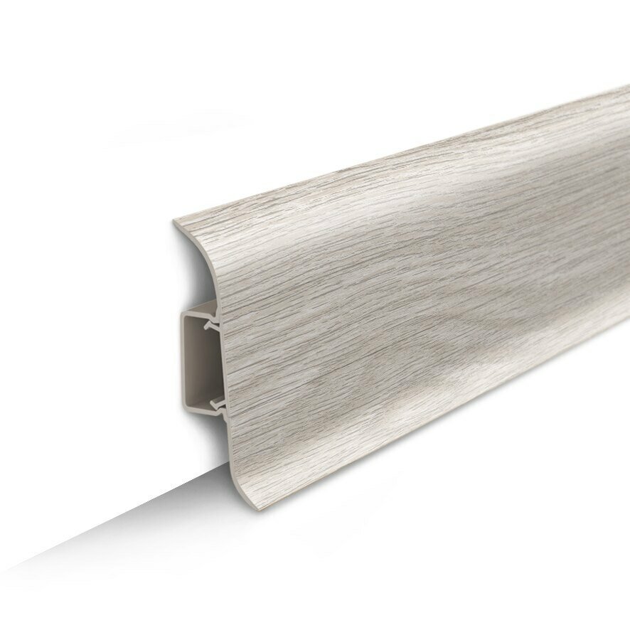 Пластиковый плинтус Идеал Classic 55 мм Ясень 251, 1 шт.