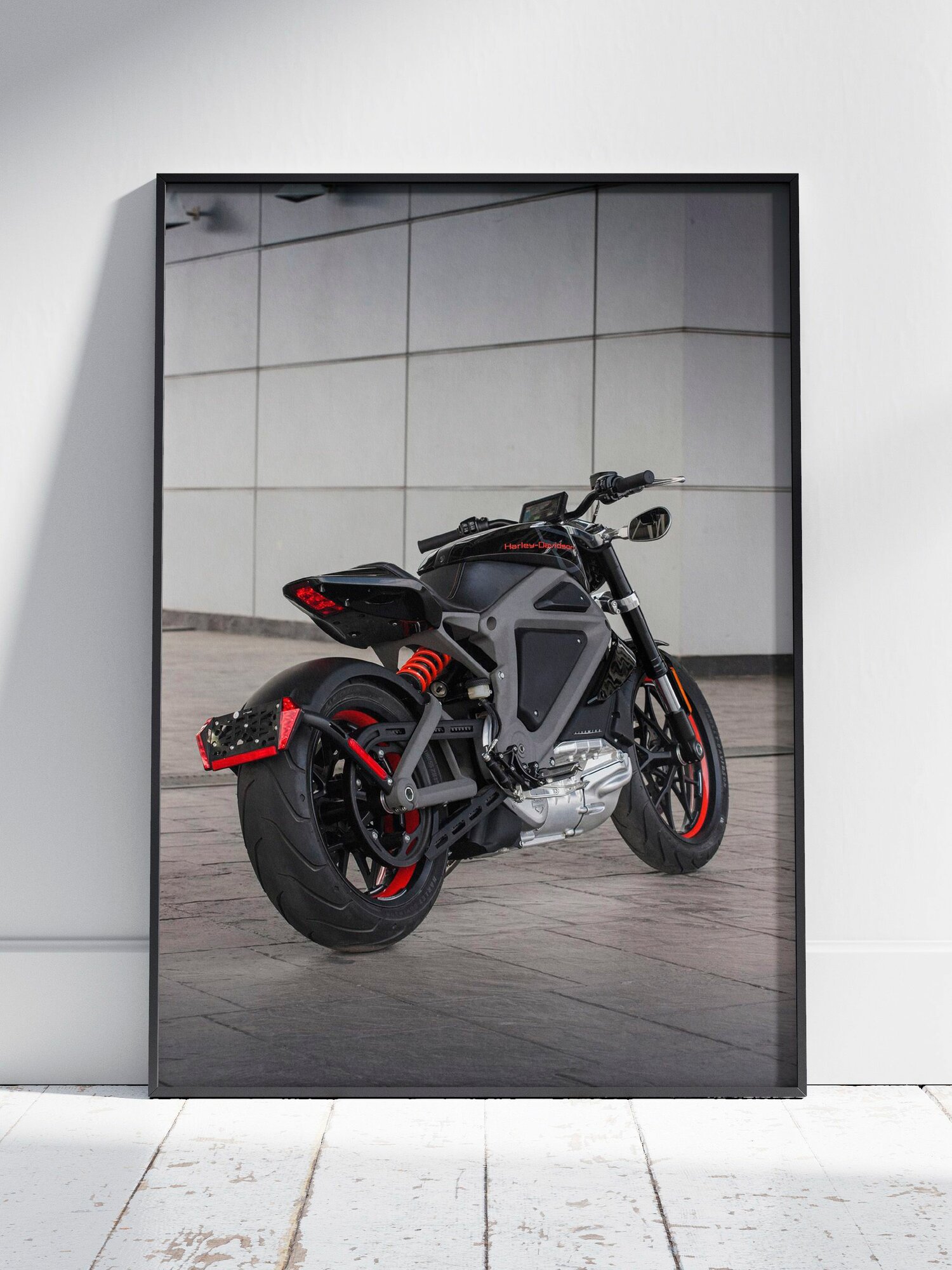 Плакат на стену для интерьера Мотоцикл (Harley-Davidson LiveWire 5) - Постер по мото и байкам формата A4 (21x30 см)