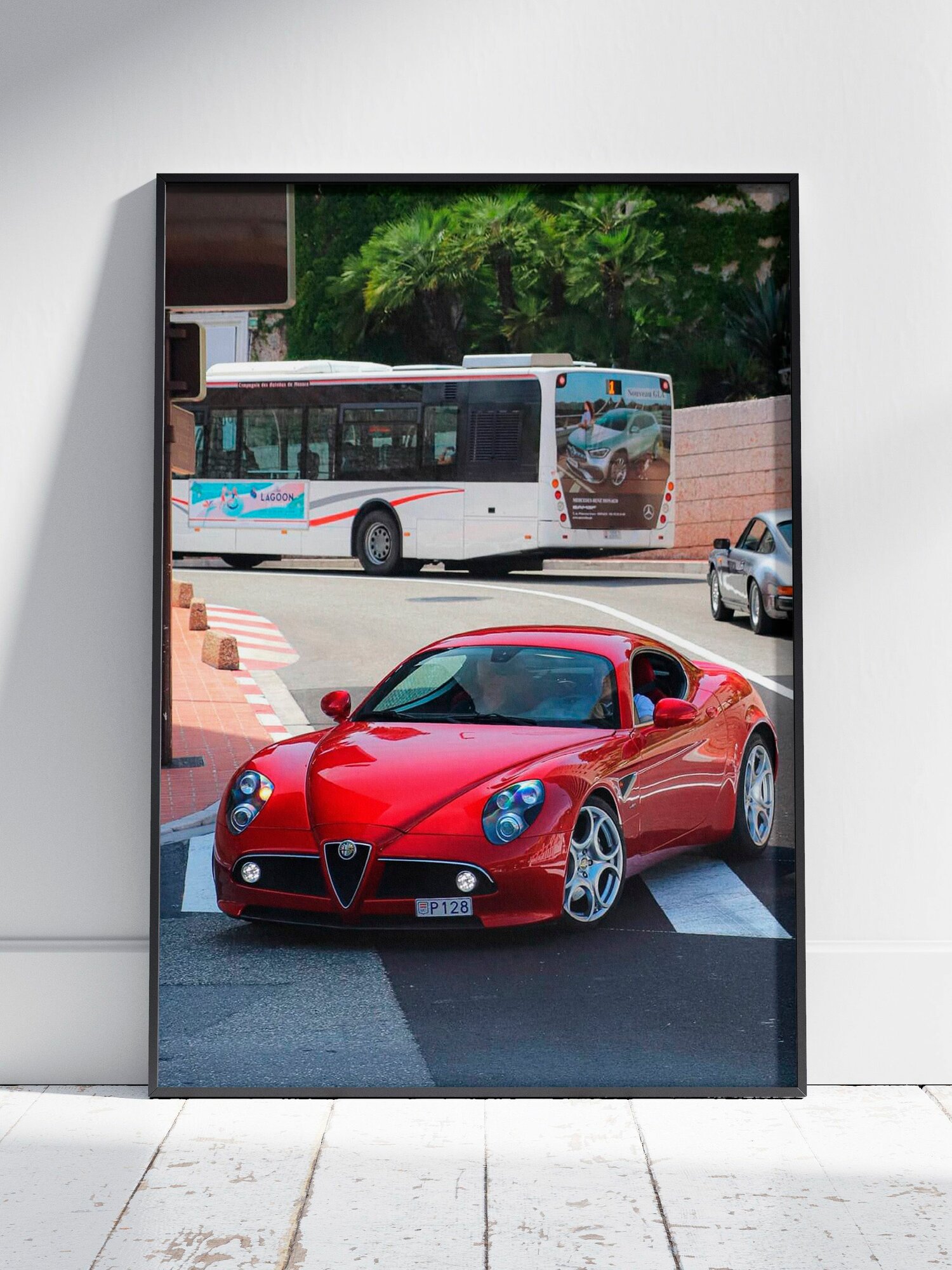 Плакат на стену для интерьера Легенды Авто (Альфа Ромео 8C Компетиционе - Alfa Romeo 8C Competizione 2) - Постер по машине формата A4 (21x30 см)