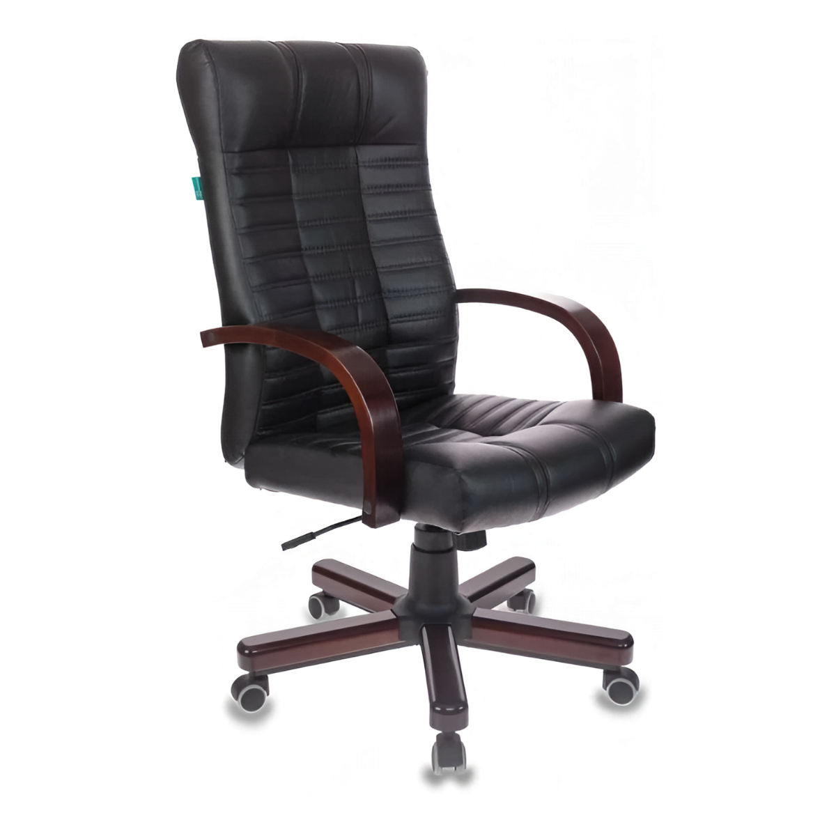 Кресло компьютерное Бюрократ KB-10Walnut/B/Leath черный, натуральная кожа, выдерживает до 120 кг