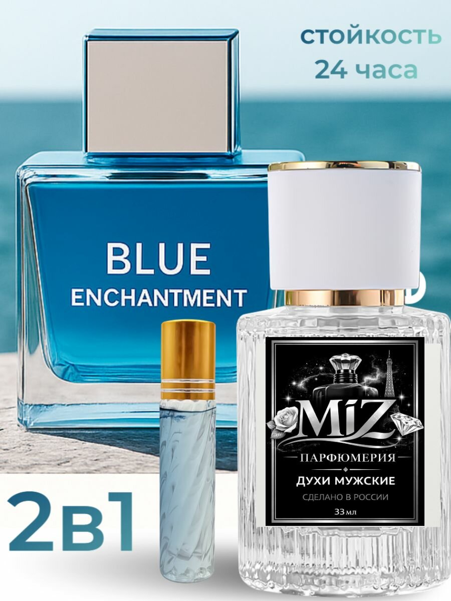 Стойкие мужские духи масло Blue Enchantment спрей 33мл и роллер 5мл идеальный подарок для настоящего мужчины
