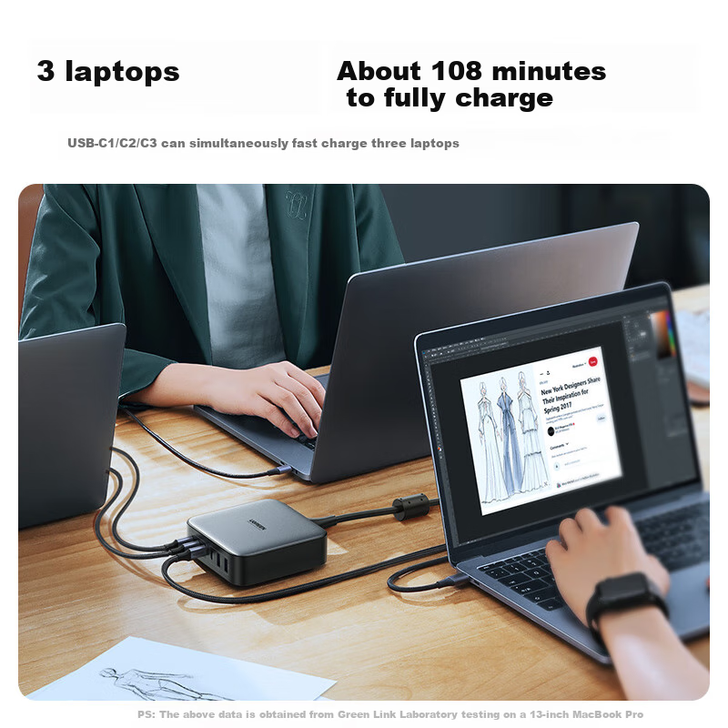 UGREEN 200W GaN мультипортовый быстрый зарядный блок для MacBook Pro, Xiaomi ноутбуков и смартфонов с поддержкой PD