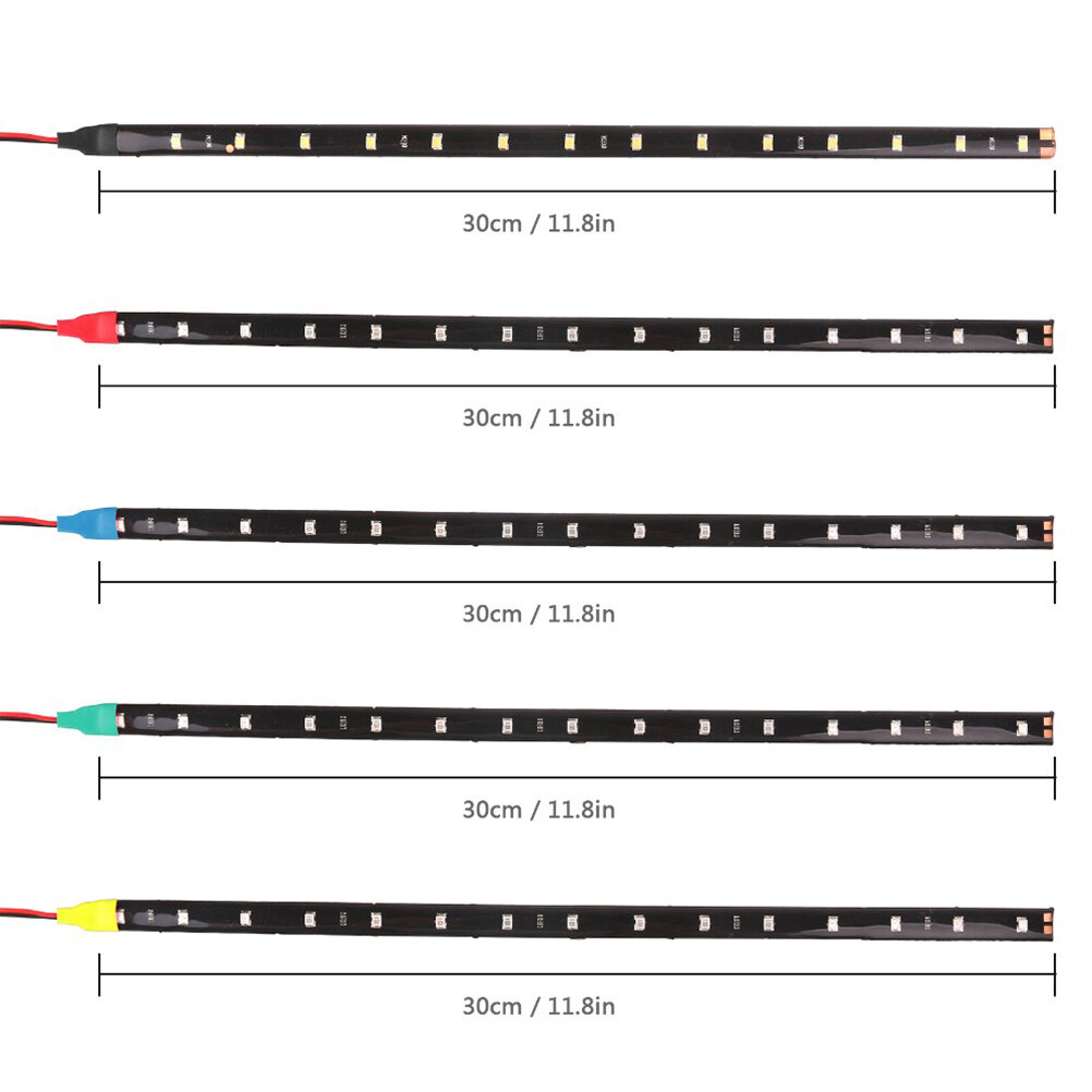 Водонепроницаемая гибкая led лента 12v синего цвета для автомобильного декора длиной 30 см