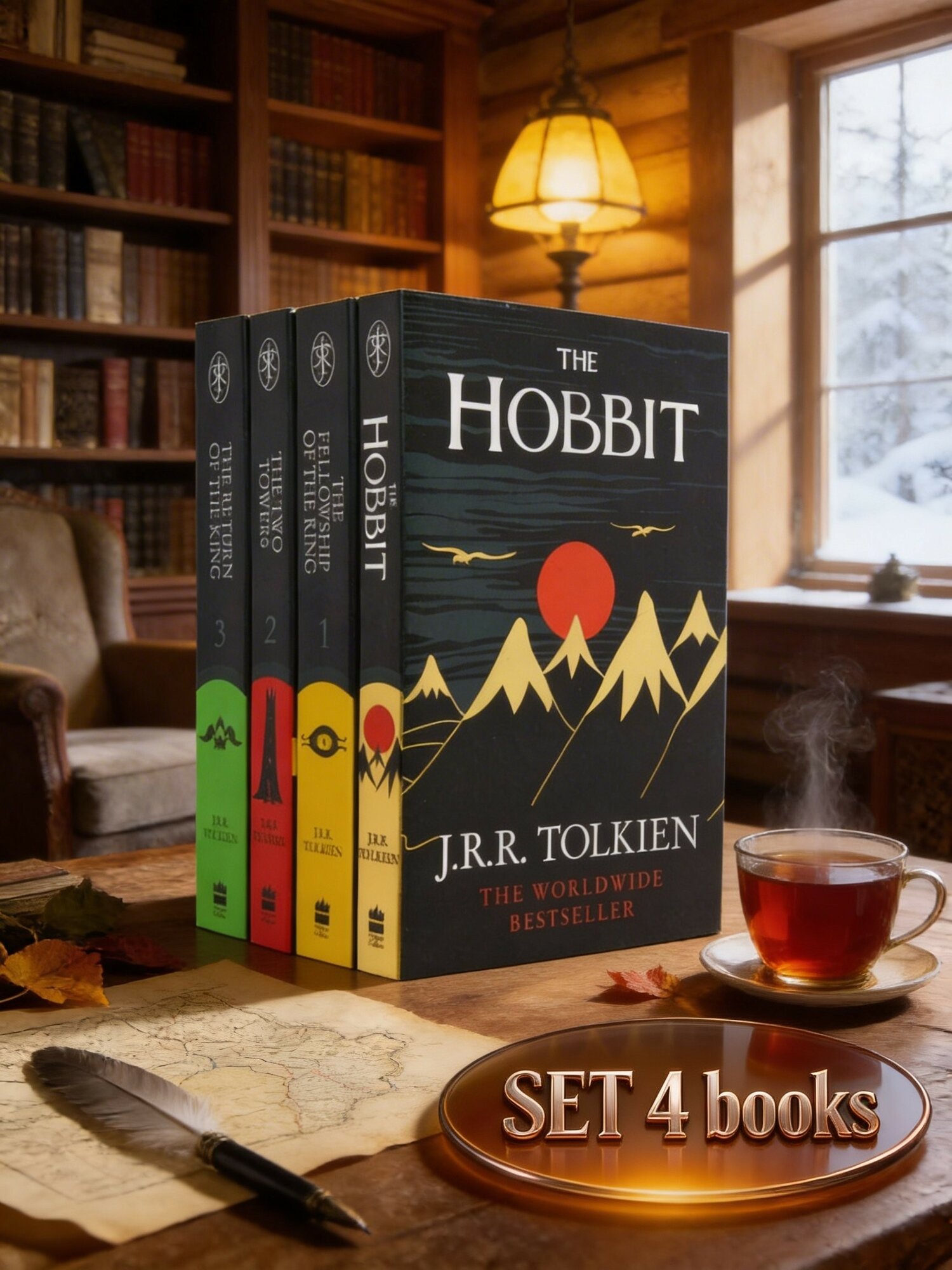 Полная коллекция книг Дж. Р. Р. Толкина на английском языке, Хоббит и трилогия Властелин Колец для поклонников фэнтези