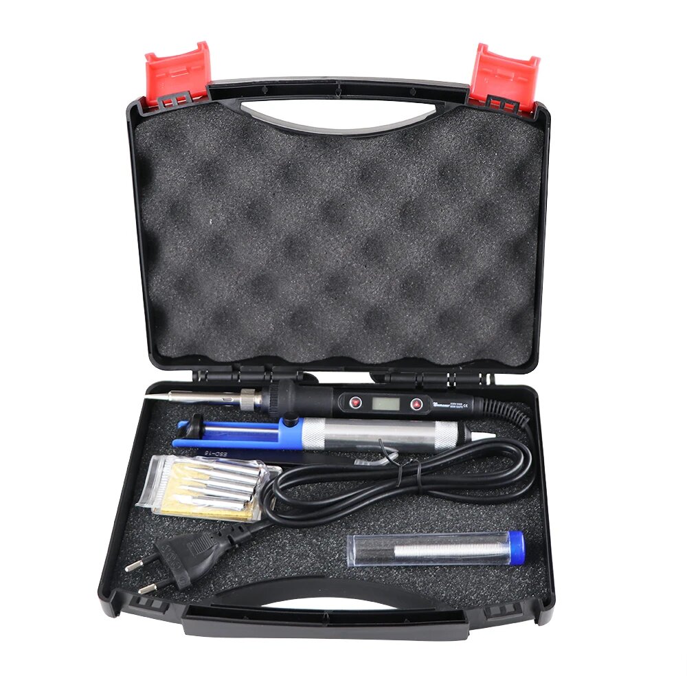 Электрический паяльник SumSour 80W с ЖК-дисплеем 220V EU Plug, SET-1