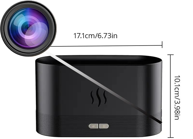 Мини-камера 4K Full HD 1080P с Wi-Fi, увлажнитель тумана, домашнее наблюдение, инфракрасный ночной вид, DVR-мониторинг, видеодвижение, детекция - боковой кадр