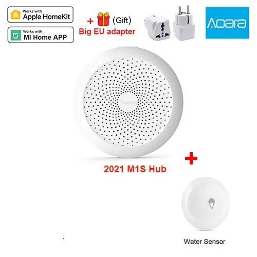 Aqara M1S Hub Gateway Наборы умного дома Zigbee Датчики температуры, двери, движения, дыма Удаленный контроль Работает с приложением Xiaomi HomeKit-2 в 1, как на картинке W