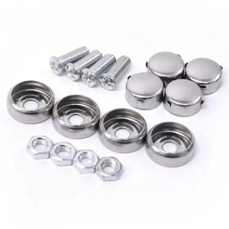 Комплект болтов для номерного знака, хром, 8PCS 2set