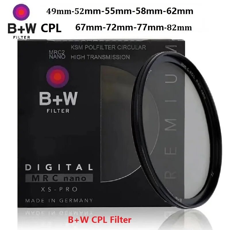 B+W UV и CPL фильтры XS PRO MRC Nano для объективов 49-82 мм Черный, 72mm, B W CPL Polarizer