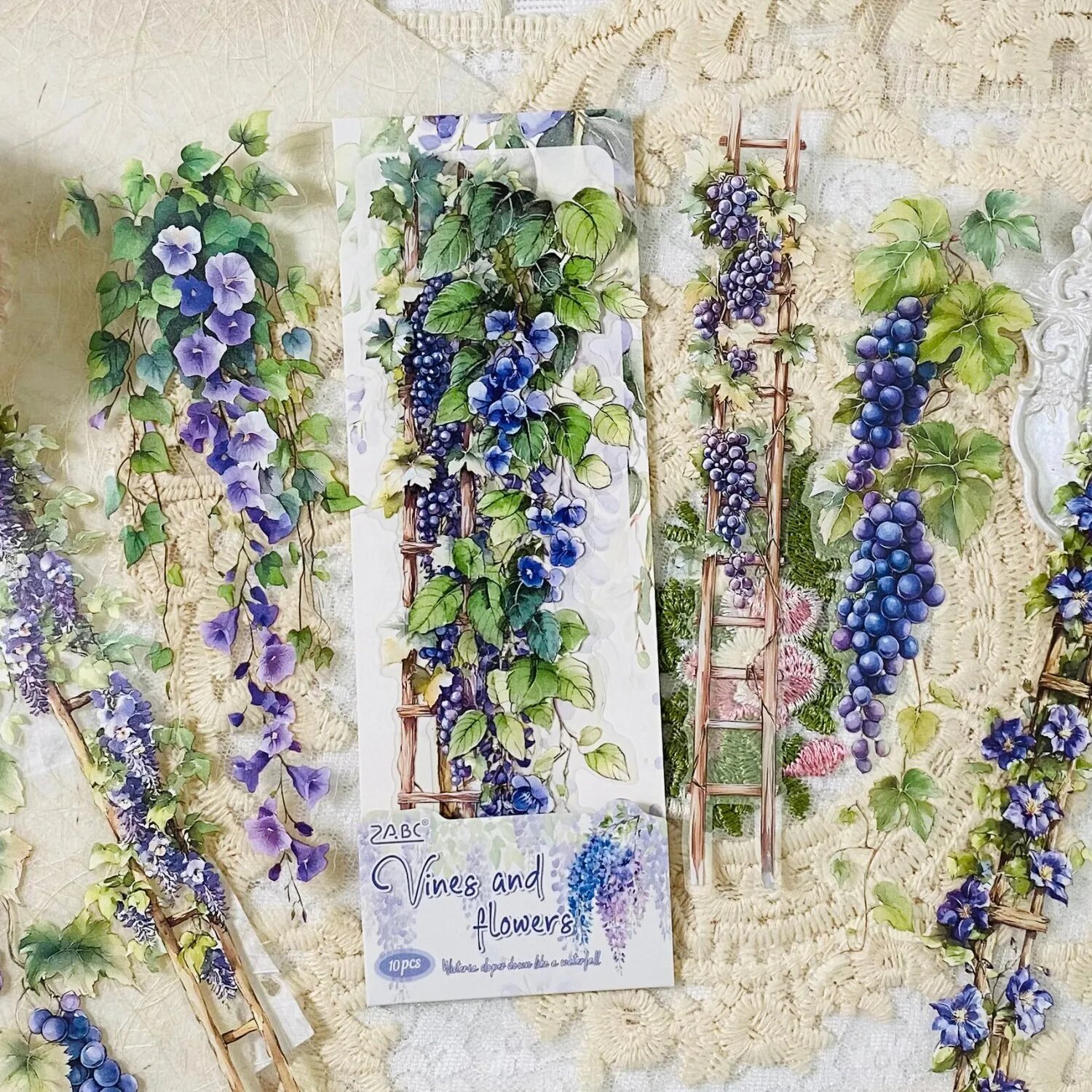 Наклейки для скрапбукинга Vines and Flowers, цвет F