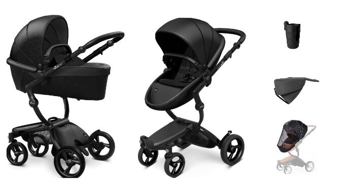 Коляска 2 в 1 Mima Xari 4G Black (Starter Pack на выбор) Подставка для ног и подстаканник в подарок !