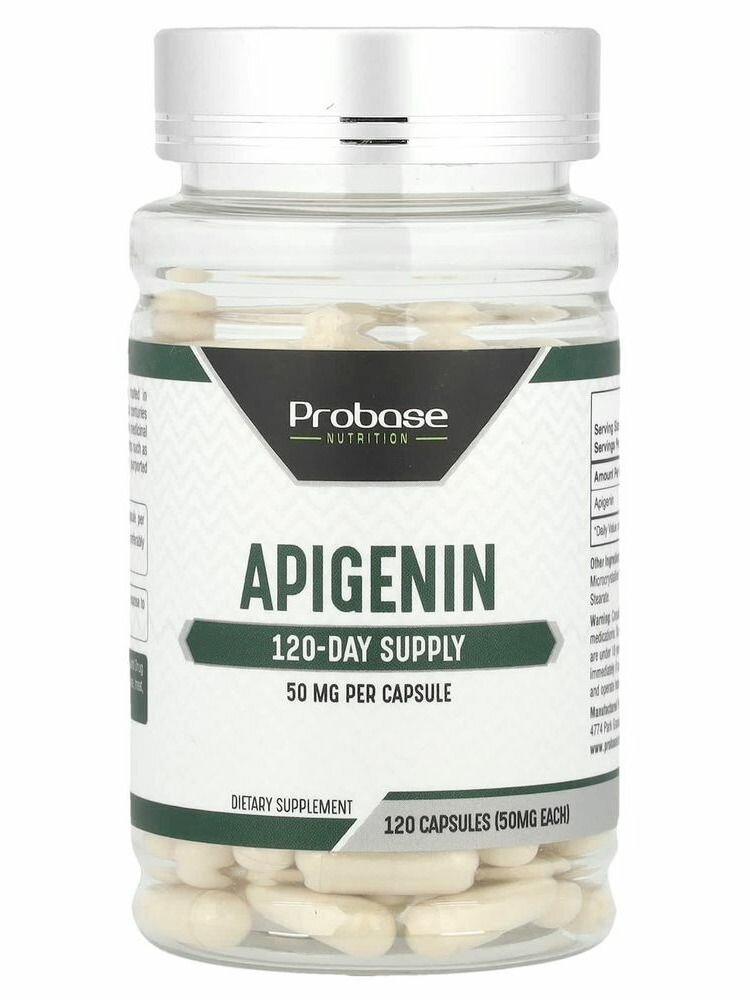 Probase Nutrition, Апигенин, 50 мг, 120 капсул