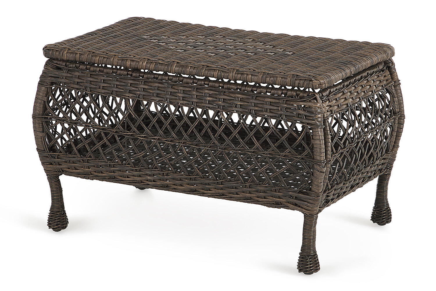 Журнальный стол садовый Hoff Oxford, 76x45x46 см, искусственный ротанг, цвет серый