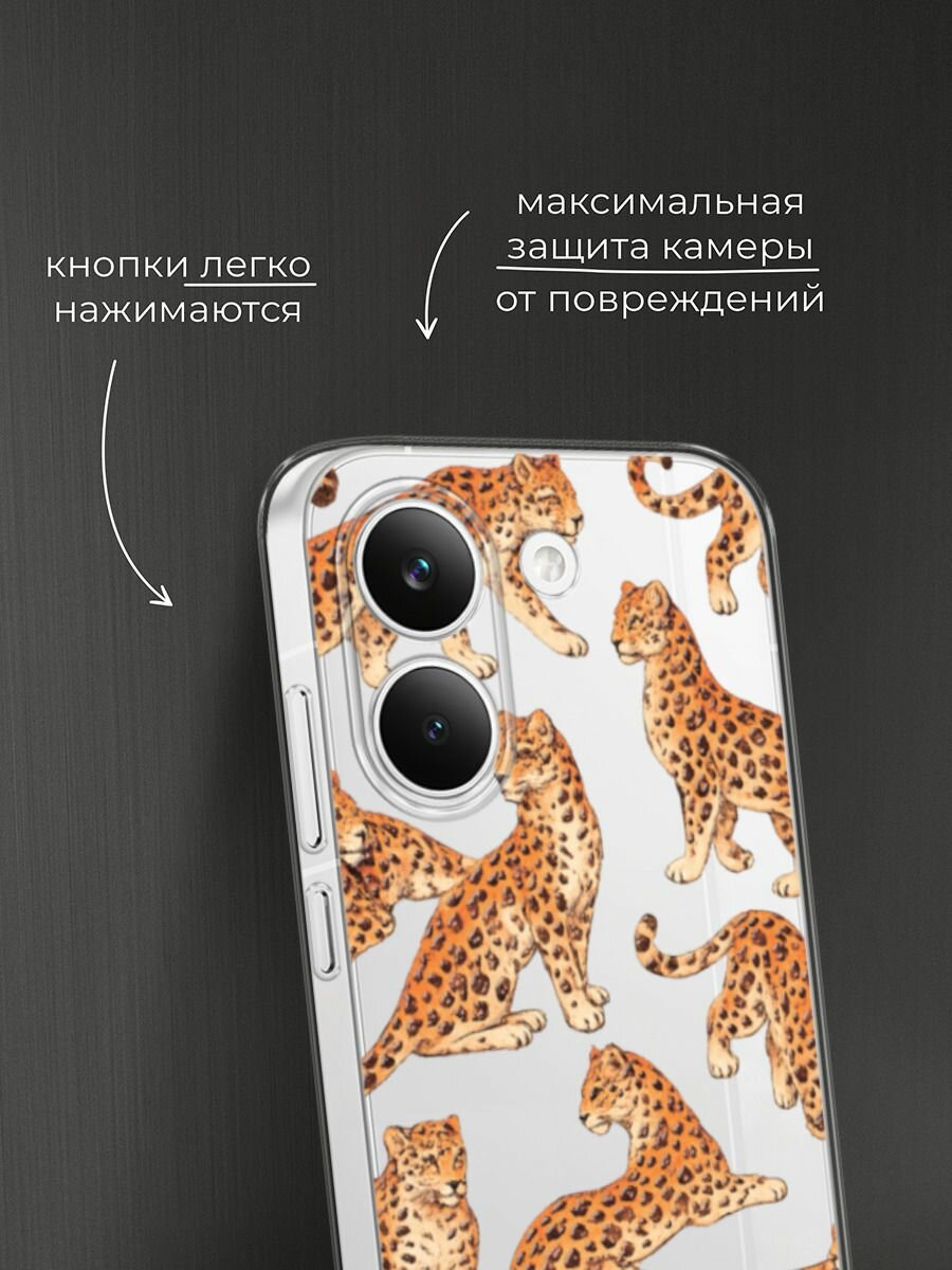 Силиконовый чехол на Poco X8 Pro / Поко X8 Про с принтом Стая леопардов — фото 1