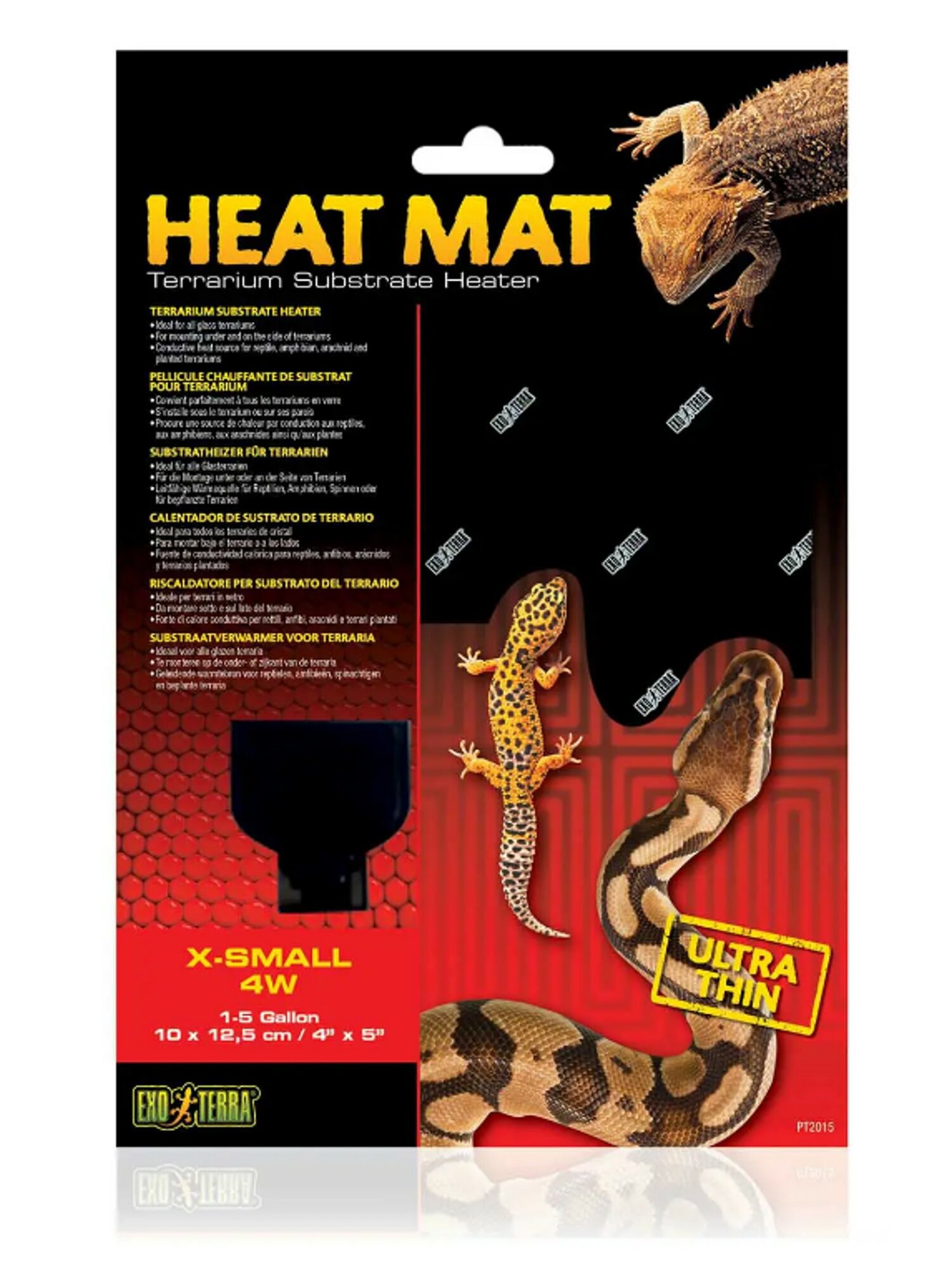 Коврик с обогревом для террариумов Exo Terra Heat Mat для рептилий, 4 Вт, 10х12х0.5 см.