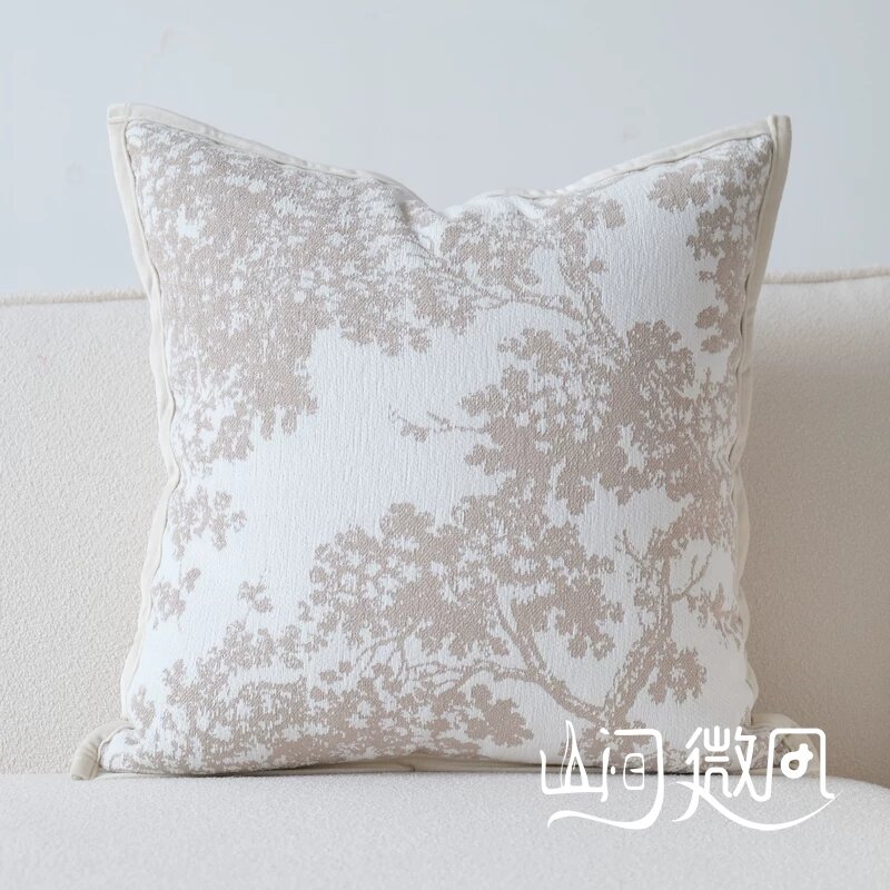 Подушка для дивана и кровати Oatmeal Forest Charm 45x45 см с вкладышем, натуральный стиль, домашнее украшение