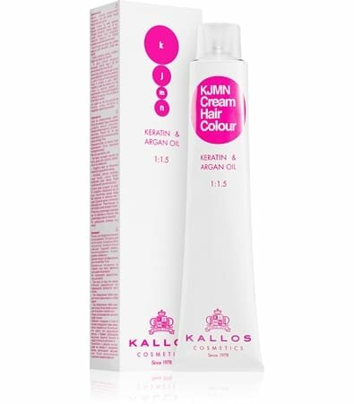 Краска для волос Kallos KJMN Professional Cream Hair Colour Keratin & Argan Oil, оттенок 7.66 средний рыжий блонд, 100 мл