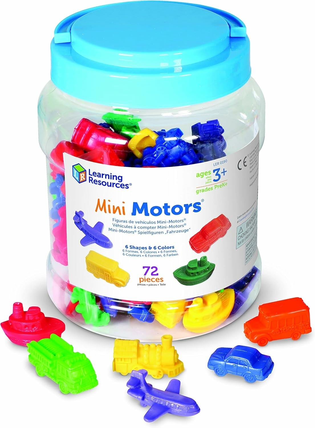 Развивающая игрушка Learning Resources - Набор для изучения и сортировки цветов Mini Motors, 72 эл. - LER0190