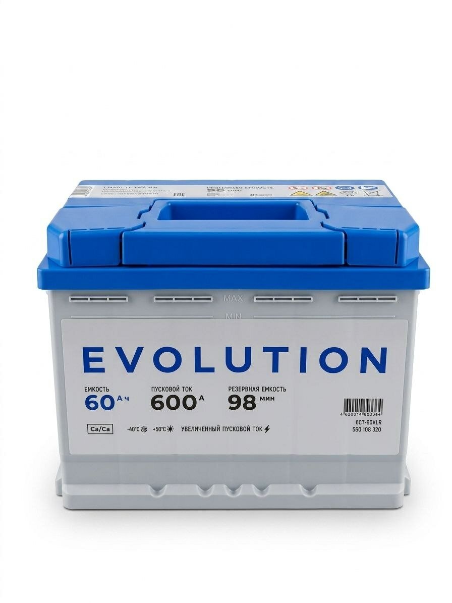 Автомобильный аккумулятор EVOLUTION 6СТ-60 VL (1) (арт.560107320)