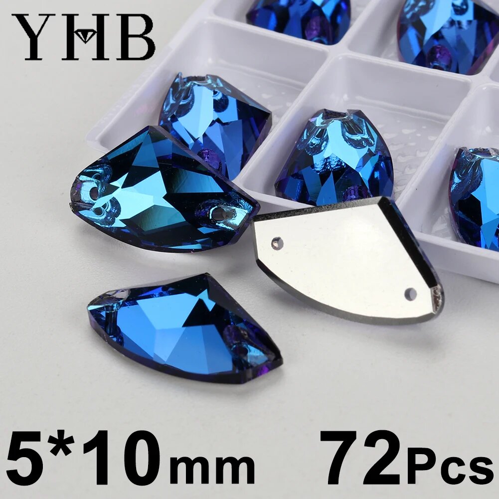 Стразы стеклянные Galactic синие 5X10mm 72шт