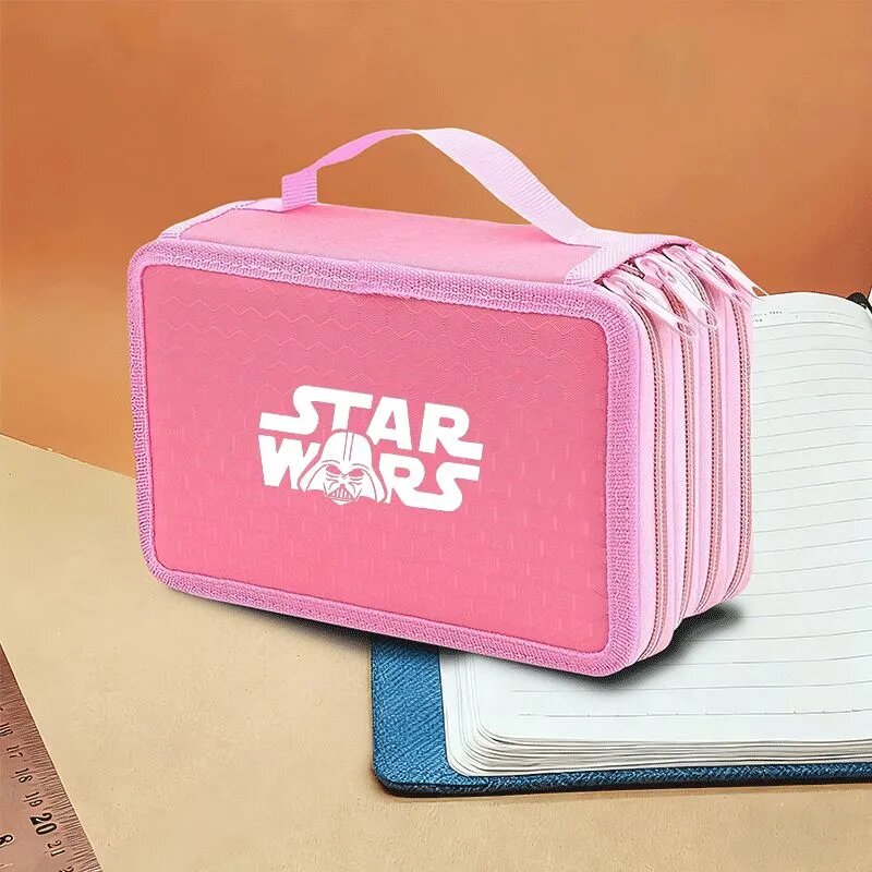 Школьный пенал STAR WARS для подростков, с четырьмя отделениями, размер 20x13x5 см